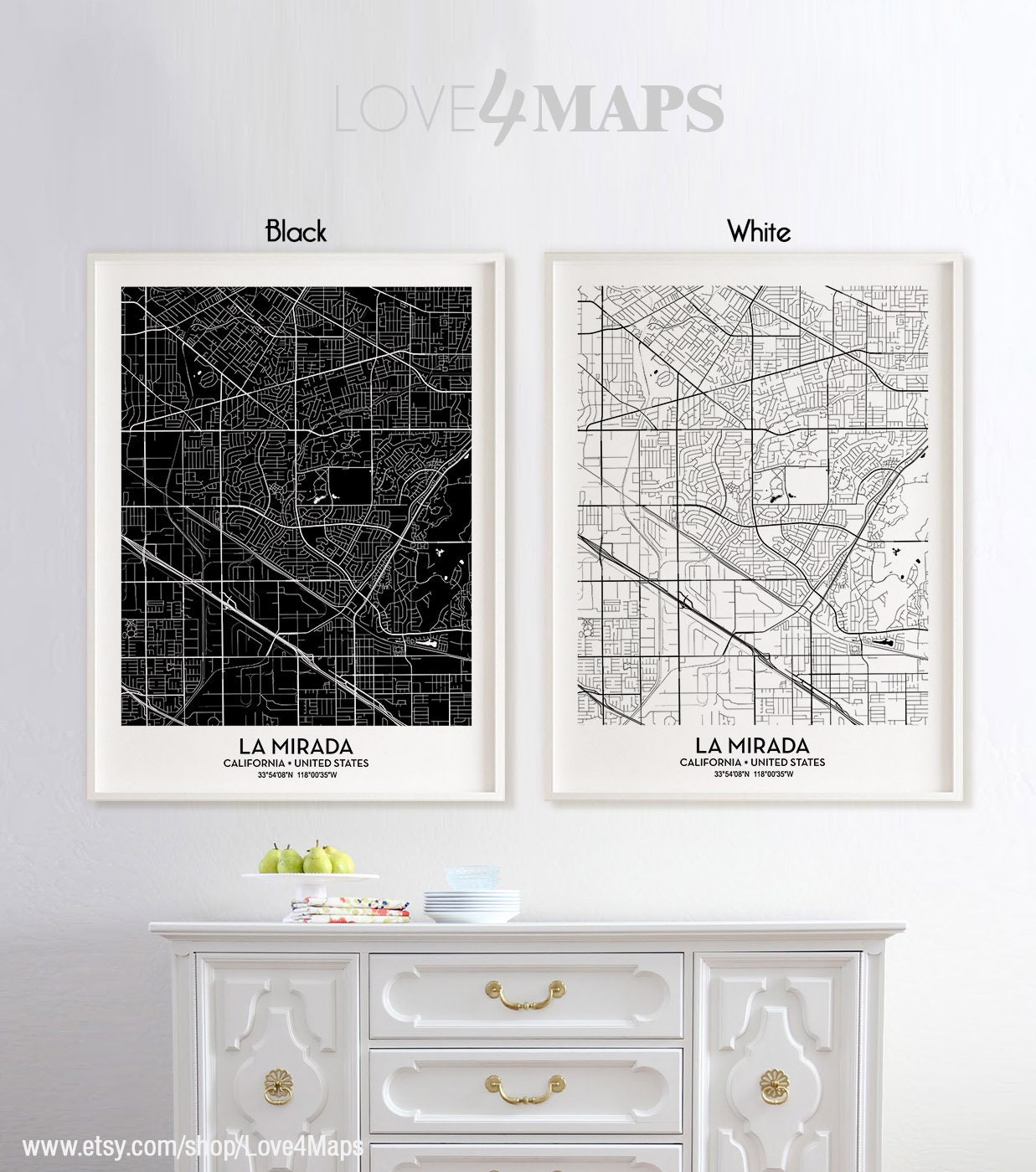 La Mirada California Map La Mirada City Print La Mirada | Etsy