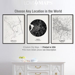 Waco Map Print Poster, Waco City Texas Print, Personalized Wedding Map ...