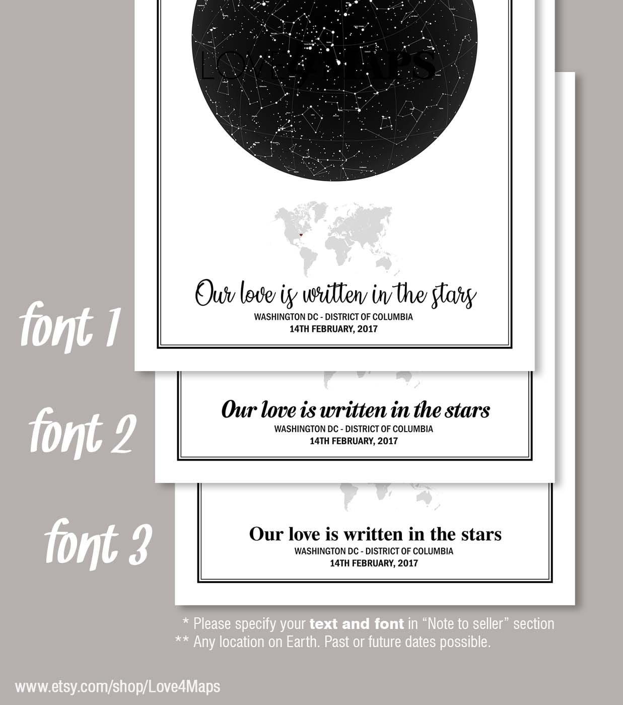 Custom Sky Map Custom Sky Print Custom Night Sky Print | Etsy