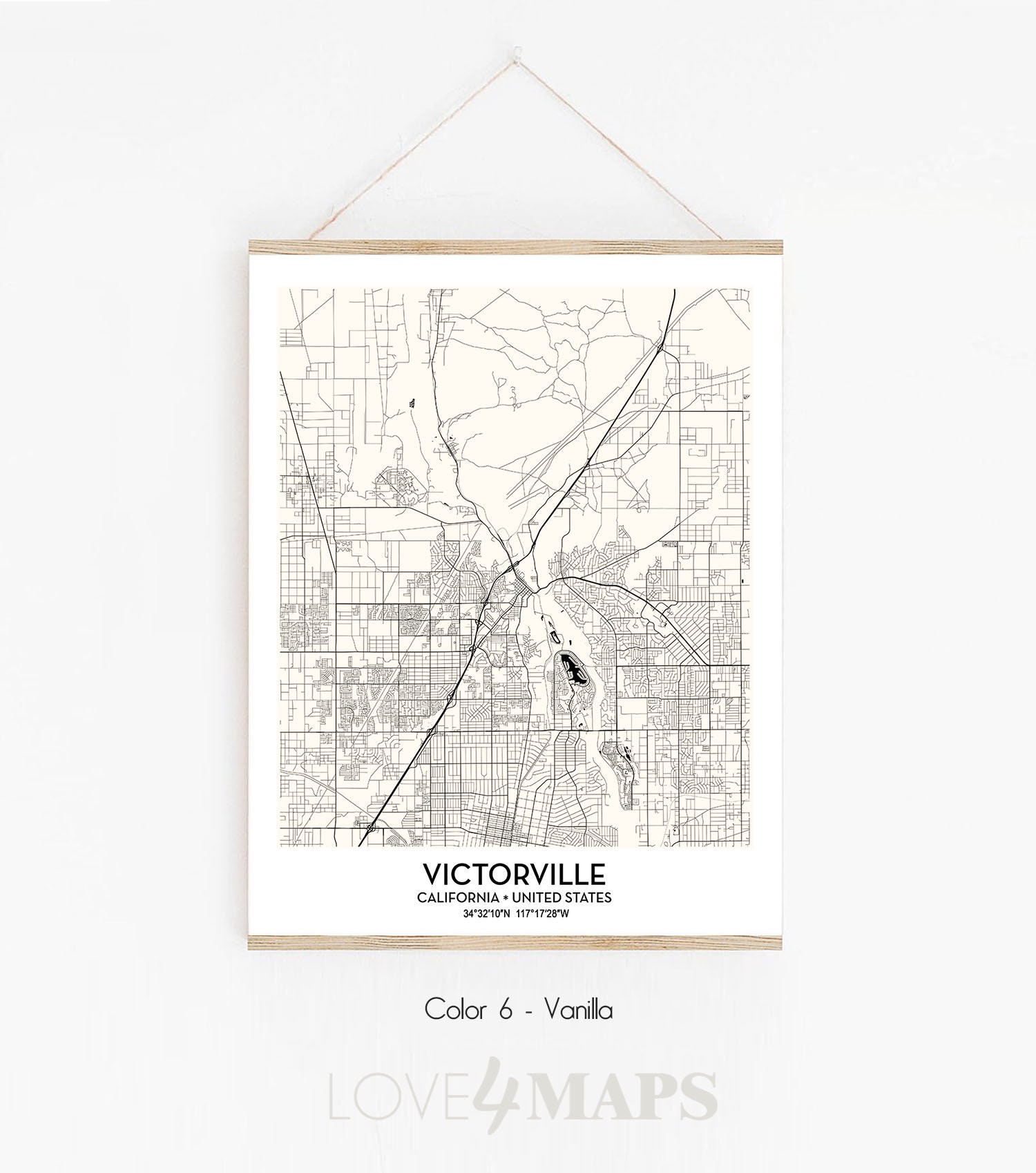 Victorville CA City Map Poster Print Wall Art Decor - Etsy