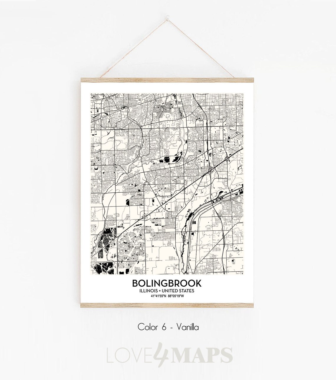 Bolingbrook IL City Map Poster Print Wall Art Decor - Etsy