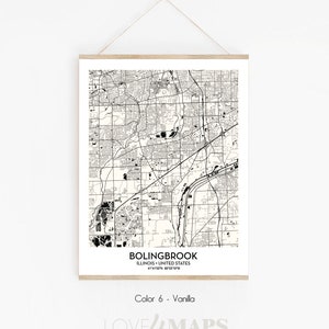 Bolingbrook IL City Map Poster Print Wall Art Decor | Bolingbrook ...