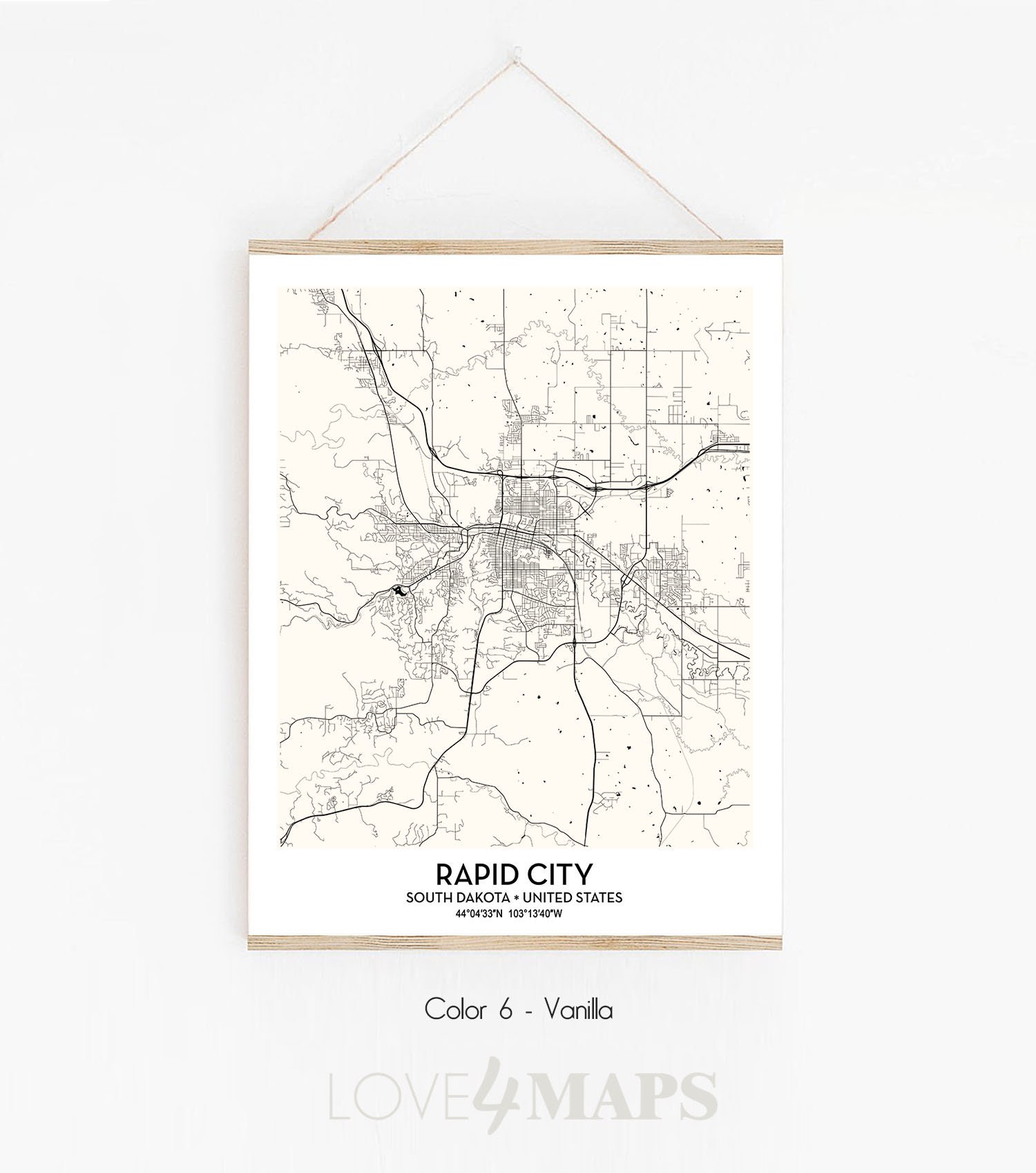 Rapid City SD Map Poster Print Wall Art Decor Rapid City | Etsy