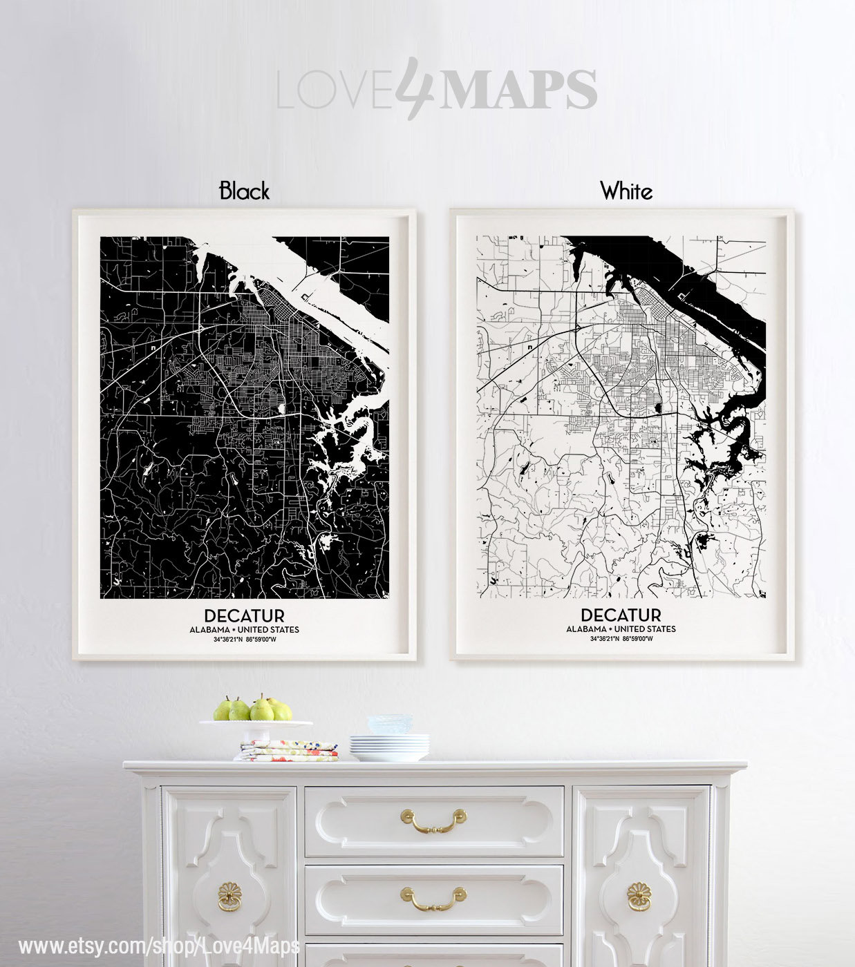 Decatur Alabama Map Decatur City Print Decatur Poster - Etsy