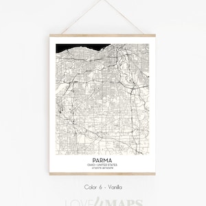 Parma OH City Map Poster Print Wall Art Decor | Parma Ohio Map ...