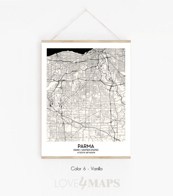 Parma OH City Map poster print wall art decor Parma Ohio map | Etsy