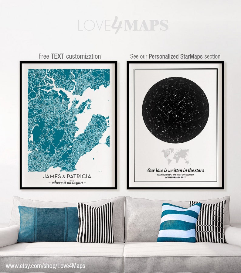 Salem Massachusetts Map Salem City Print Salem Poster - Etsy