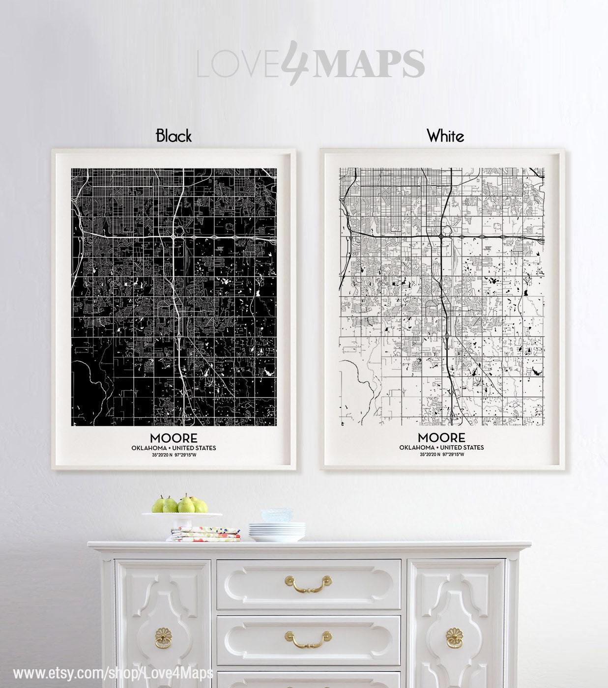 Moore Oklahoma Map Moore City Print Moore Poster | Etsy
