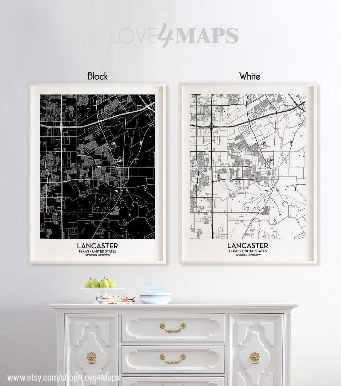Lancaster Texas Map Lancaster City Print Lancaster Poster | Etsy