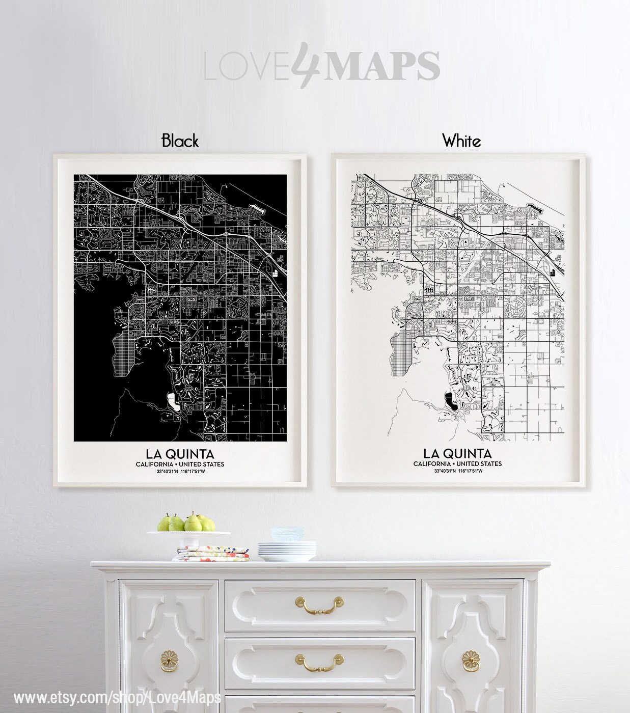 La Quinta California Map La Quinta City Print La Quinta | Etsy