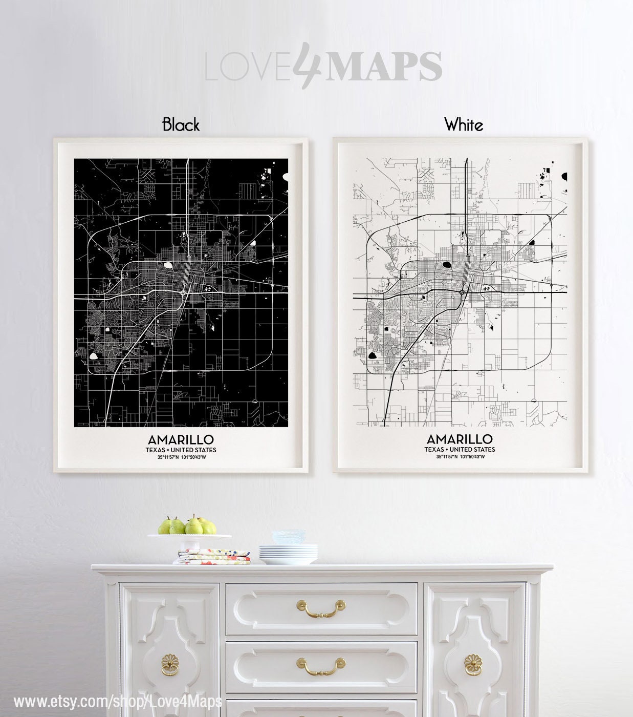 Amarillo Texas Map Amarillo City Print Amarillo Poster | Etsy