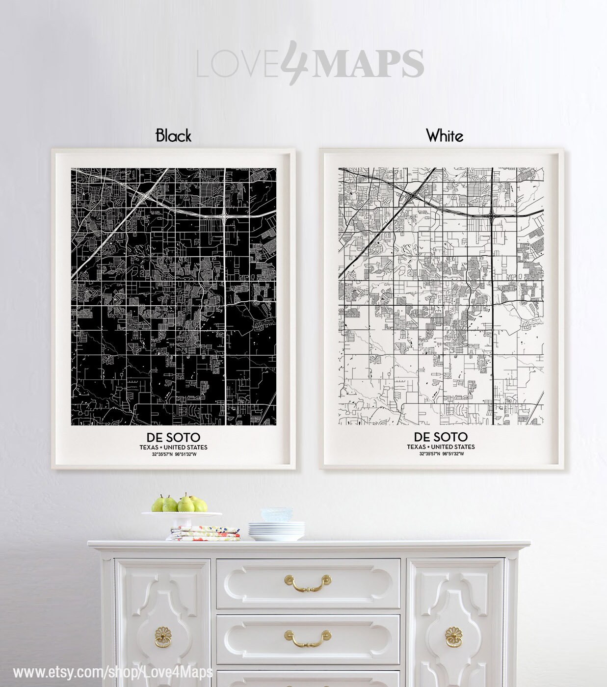 Desoto Texas Map Desoto City Print Desoto Poster - Etsy