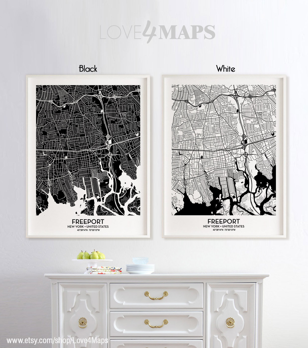 Freeport New York Map Freeport City Print Freeport Poster | Etsy