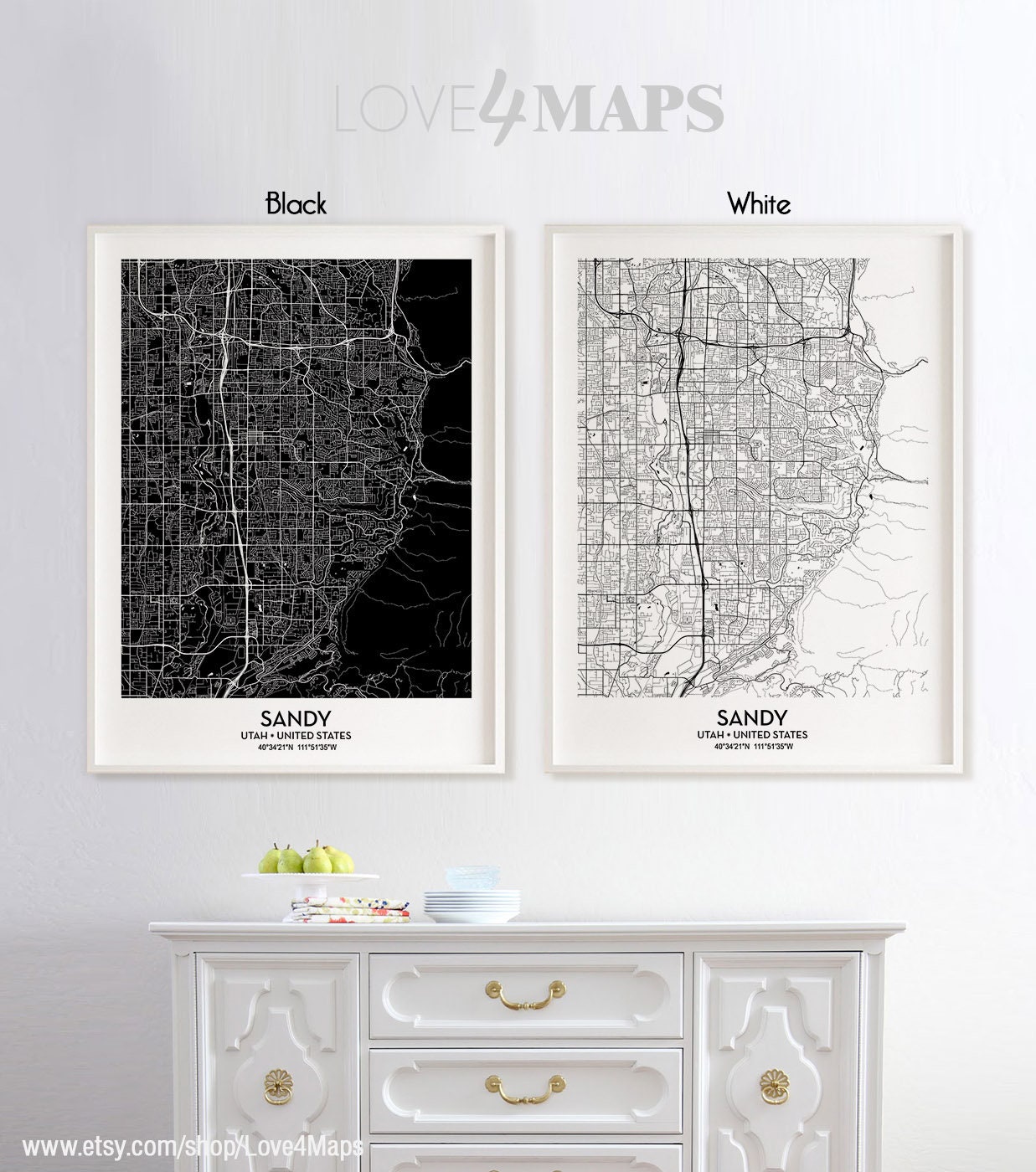 Sandy Utah Map Sandy City Print Sandy Poster Personalized - Etsy