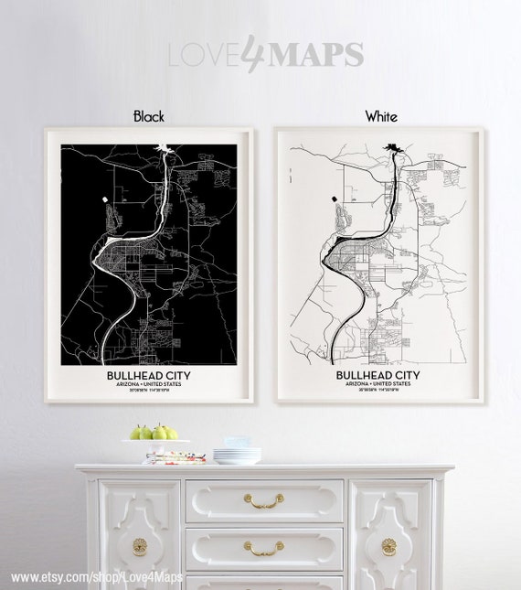 Mapa De La Ciudad De Bullhead, Arizona Chapa For Sale Con La Obra