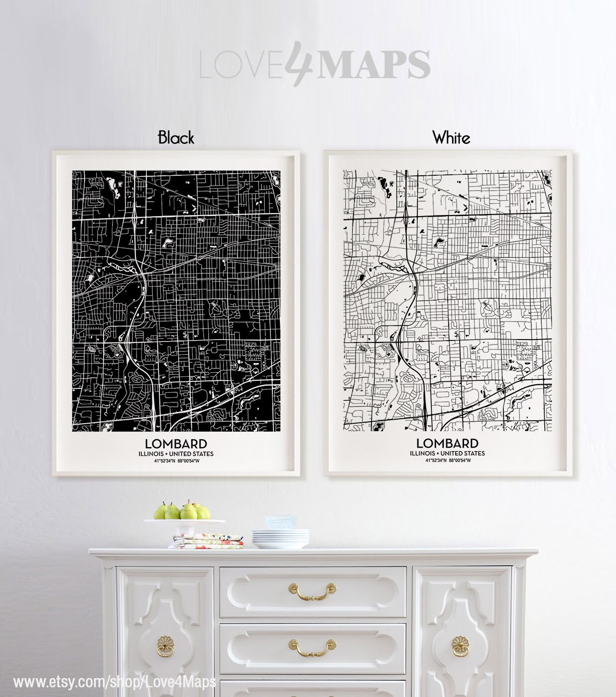Lombard Illinois Map Lombard City Print Lombard Poster - Etsy