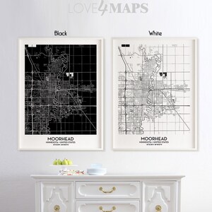 Moorhead Minnesota Map, Moorhead City Print, Moorhead Poster ...
