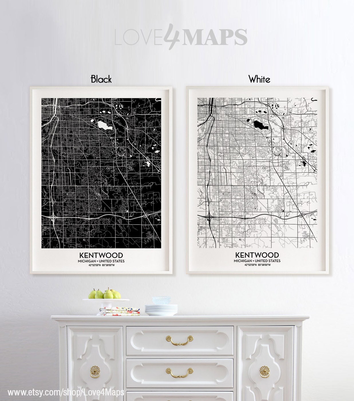 Kentwood Michigan Map Kentwood City Print Kentwood Poster - Etsy
