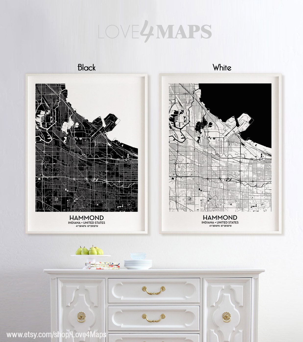 Hammond Indiana Map Hammond City Print Hammond Poster | Etsy