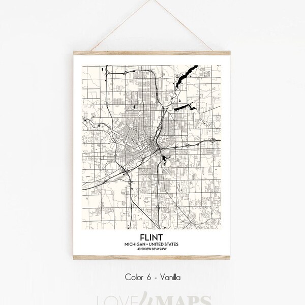 Flint City Map Print - Etsy