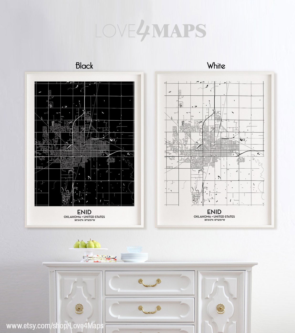 Enid Oklahoma Map Enid City Print Enid Poster Personalized | Etsy