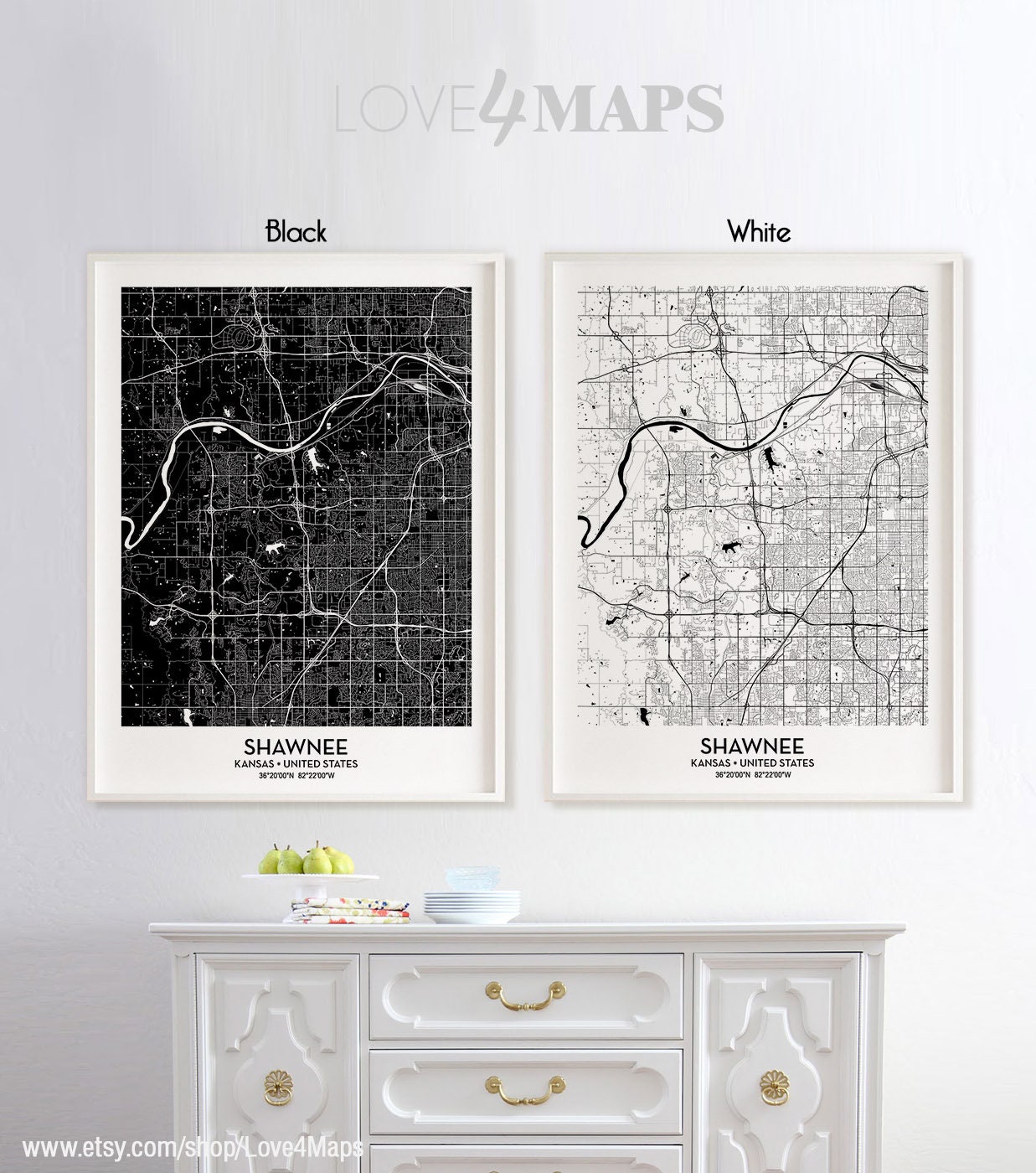 Shawnee Kansas Map Shawnee City Print Shawnee Poster - Etsy