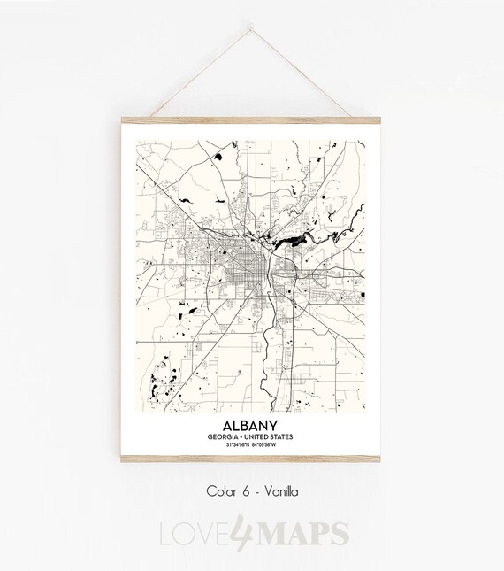 Albany GA City Map poster print wall art decor Albany | Etsy