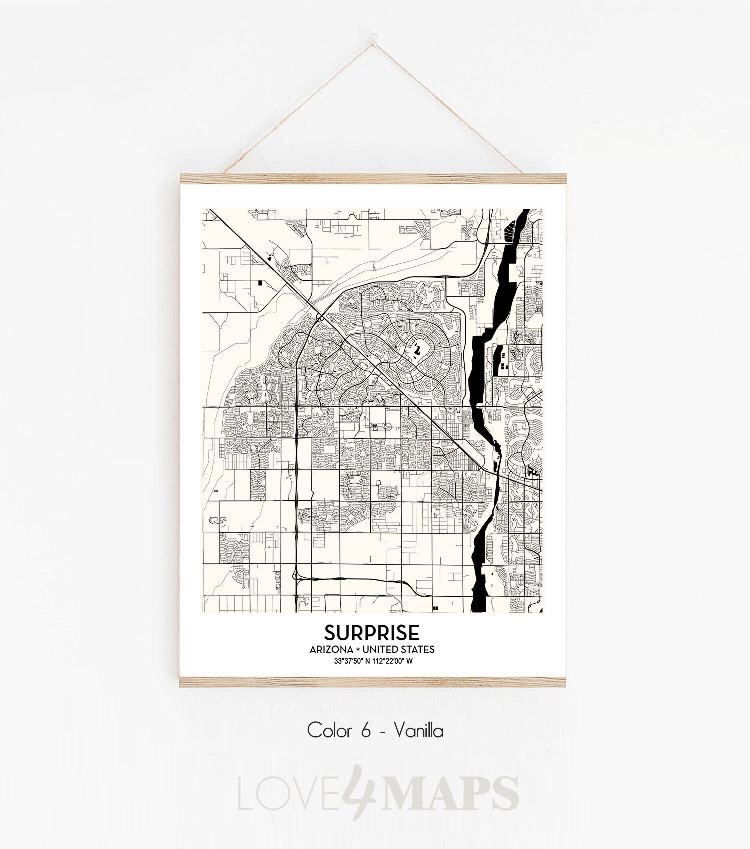 Surprise AZ City Map Poster Print Wall Art Decor Surprise - Etsy
