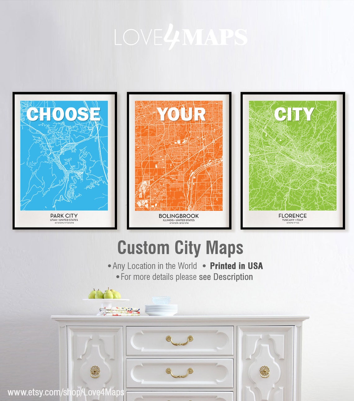Bolingbrook IL City Map Poster Print Wall Art Decor - Etsy