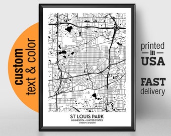 St Louis Park Map - Etsy