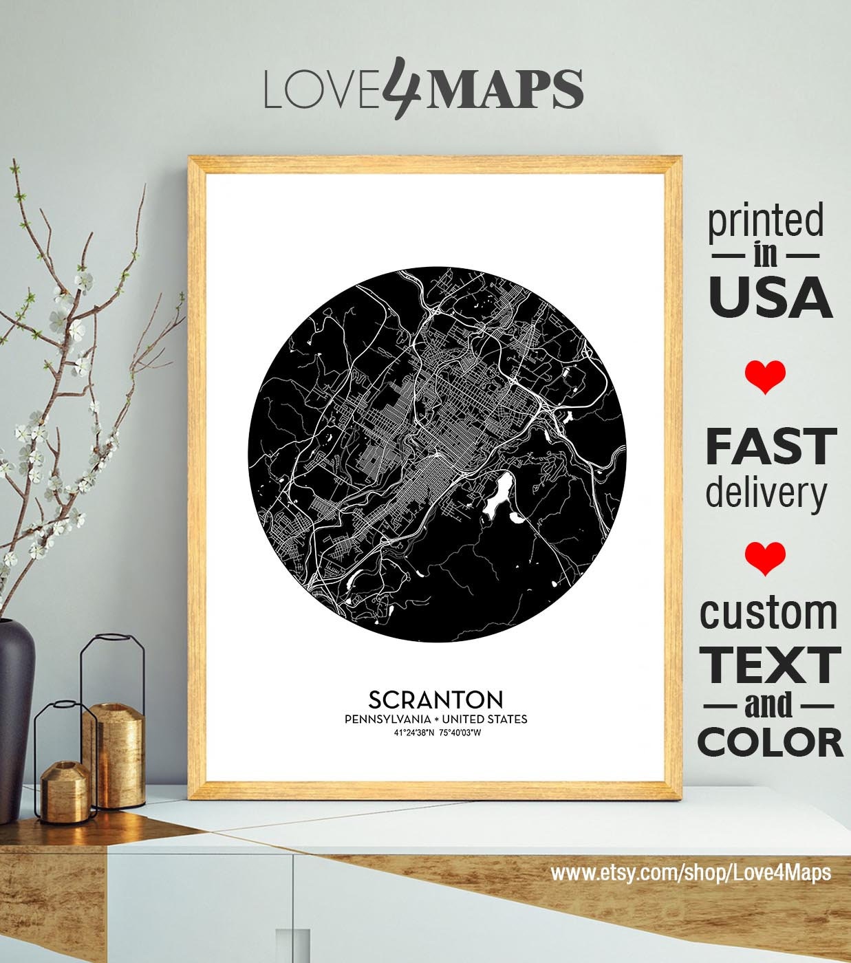 Art & Collectibles Prints Scranton poster Scranton art Scranton ...