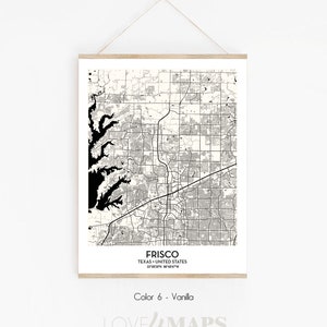 Frisco TX City Map Poster Print Wall Art Decor | Frisco Texas Map ...