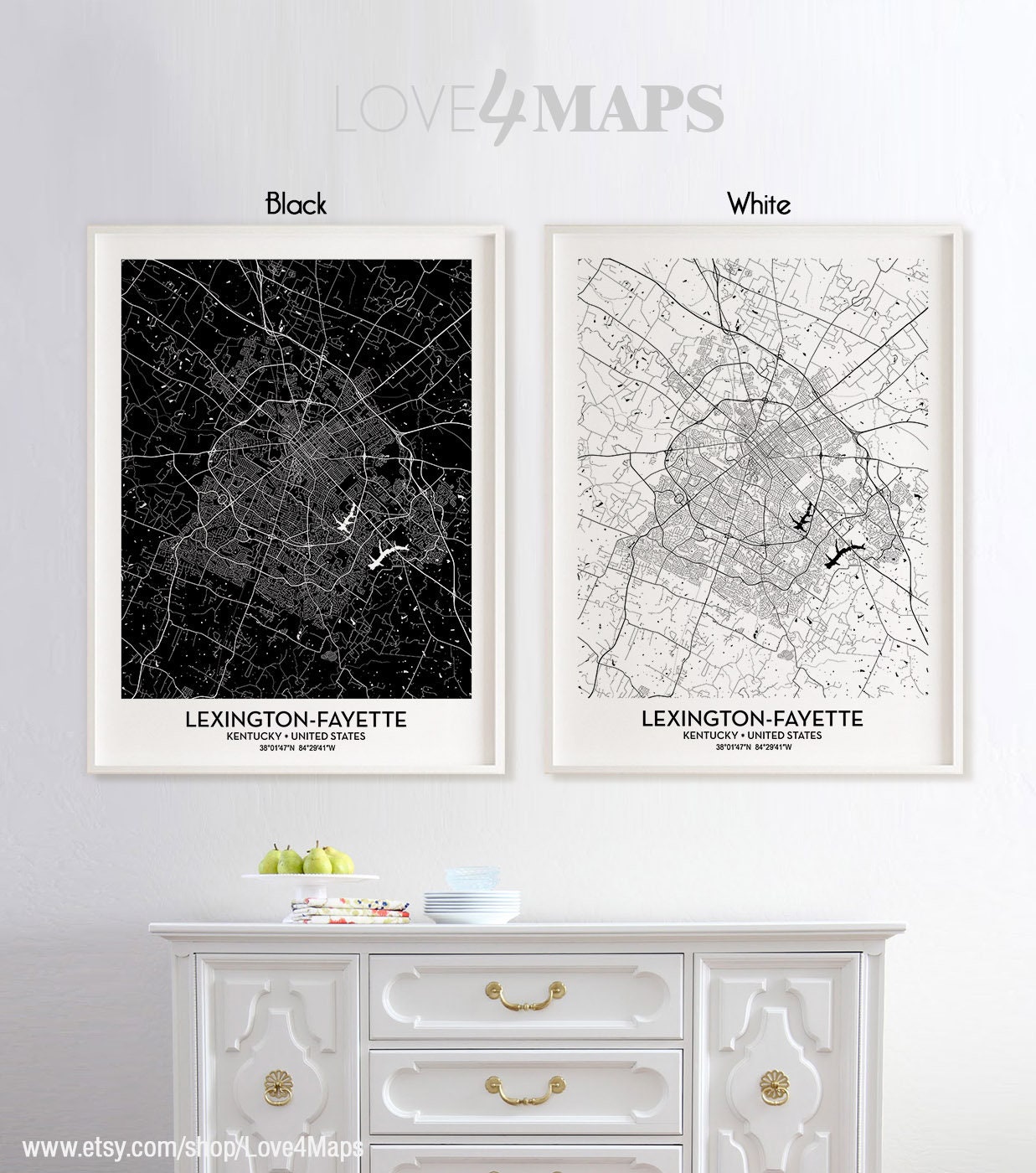 Lexington KY City Map Poster Print Wall Art Decor Lexington | Etsy