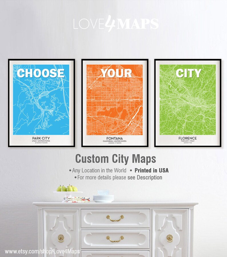 Fontana CA City Map Poster Print Wall Art Decor Fontana - Etsy