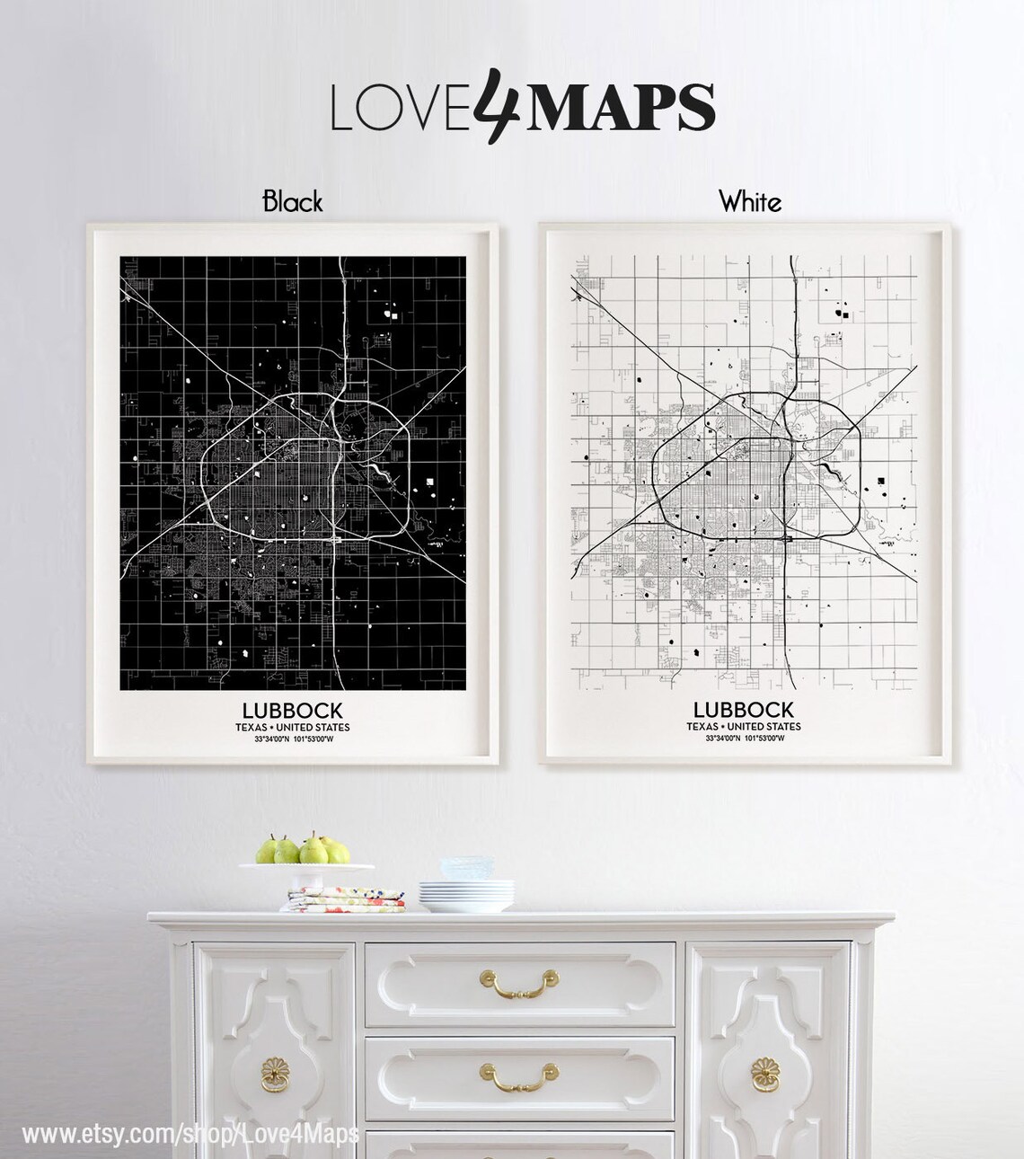 Lubbock Texas Map Lubbock City Print Lubbock Poster | Etsy