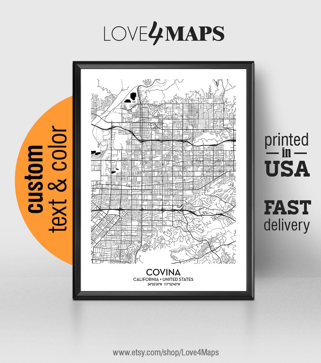 Covina California Map Covina City Print Covina Poster - Etsy