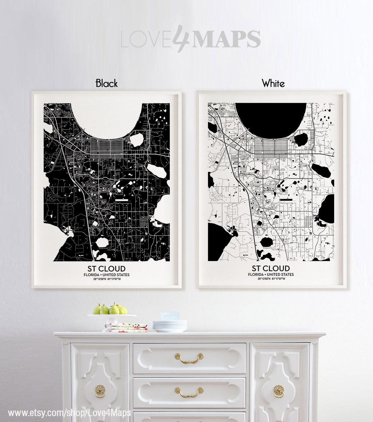 St. Cloud Florida Map Saint Cloud City Print St. Cloud - Etsy