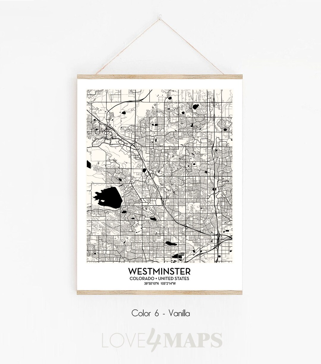 Westminster CO City Map Poster Print Wall Art Decor | Westminster ...
