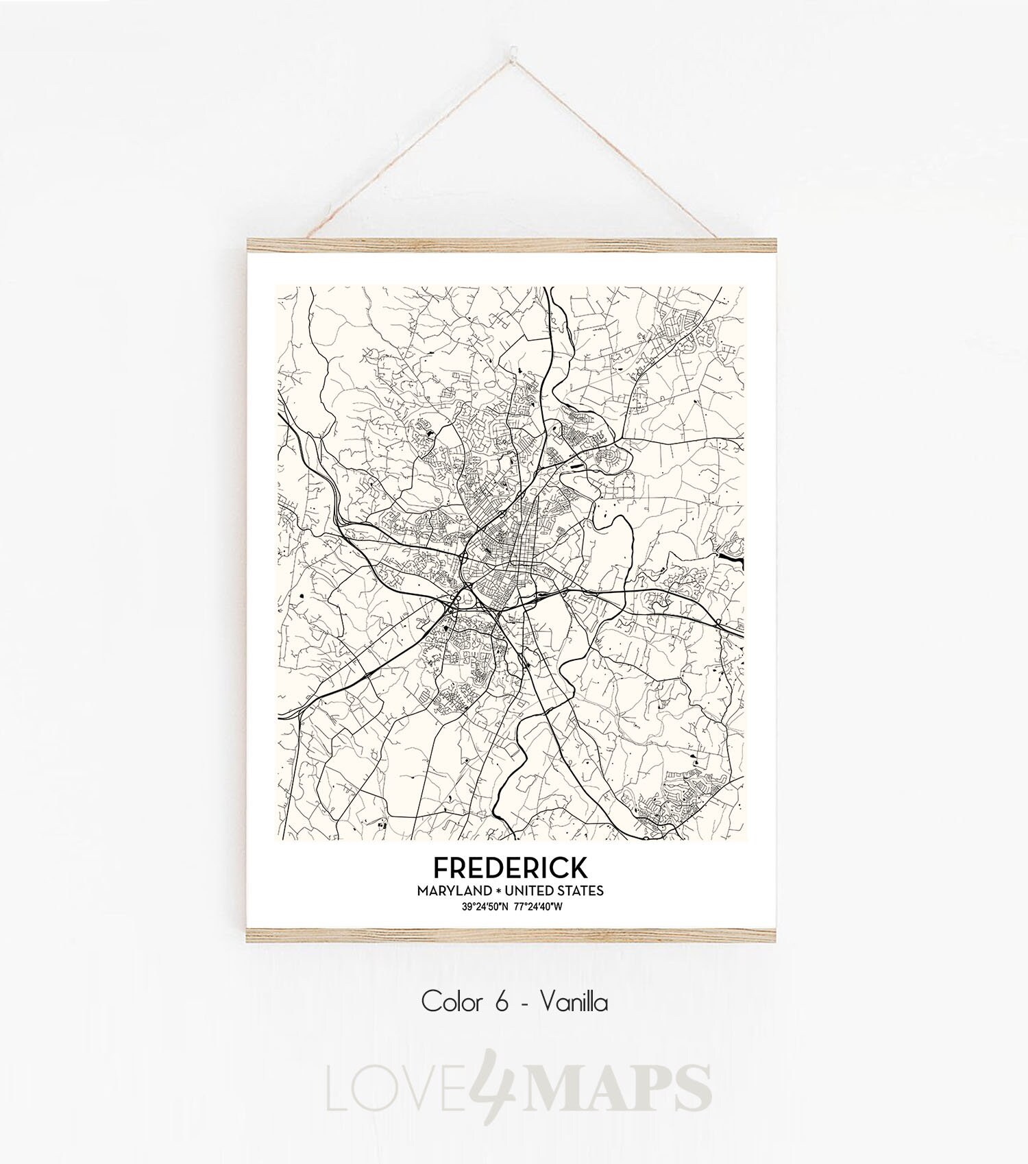 Frederick MD City Map Poster Print Wall Art Decor Frederick - Etsy