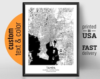 University of Tampa Map - Etsy