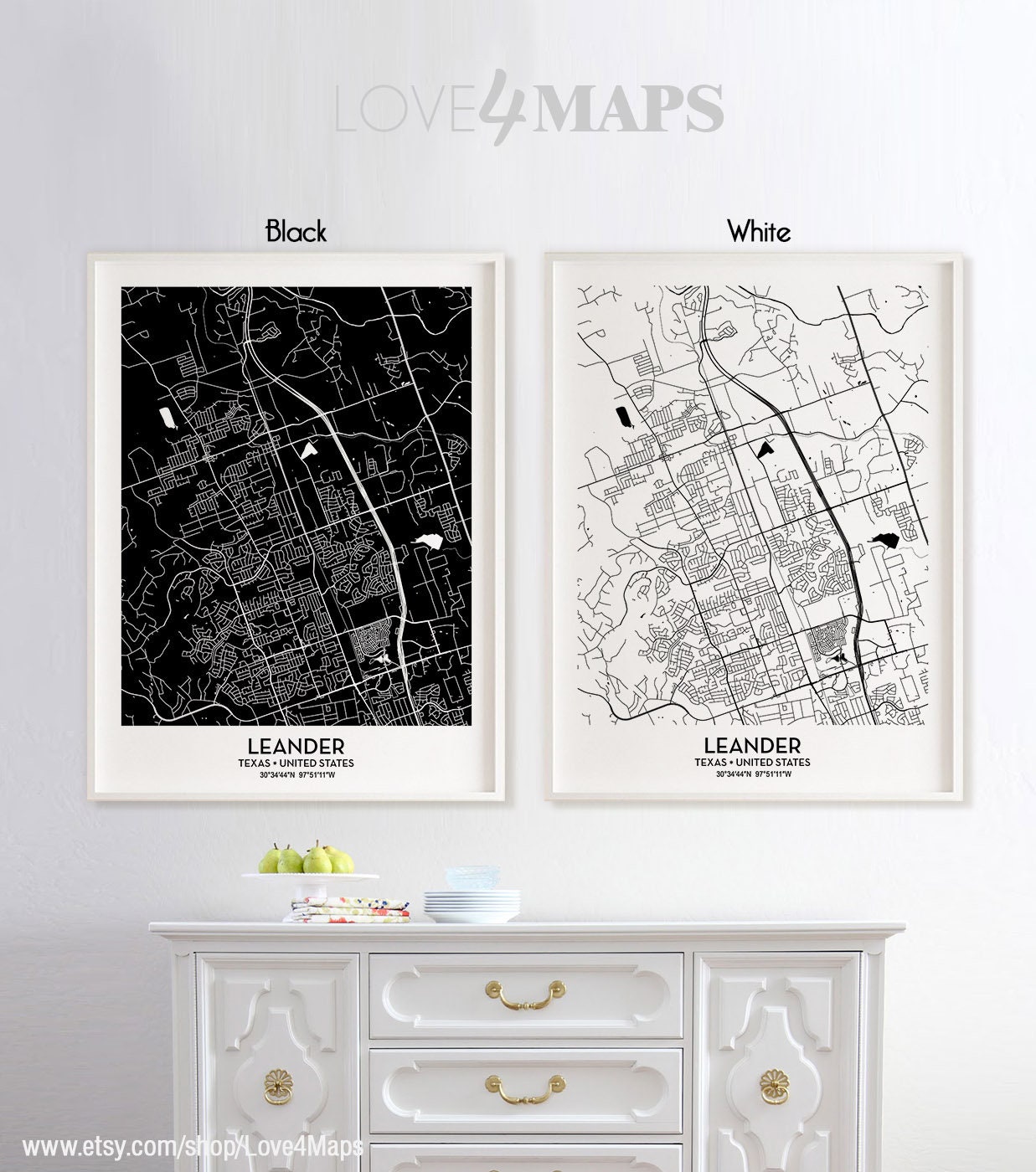 Leander Texas Map Leander City Print Leander Poster | Etsy