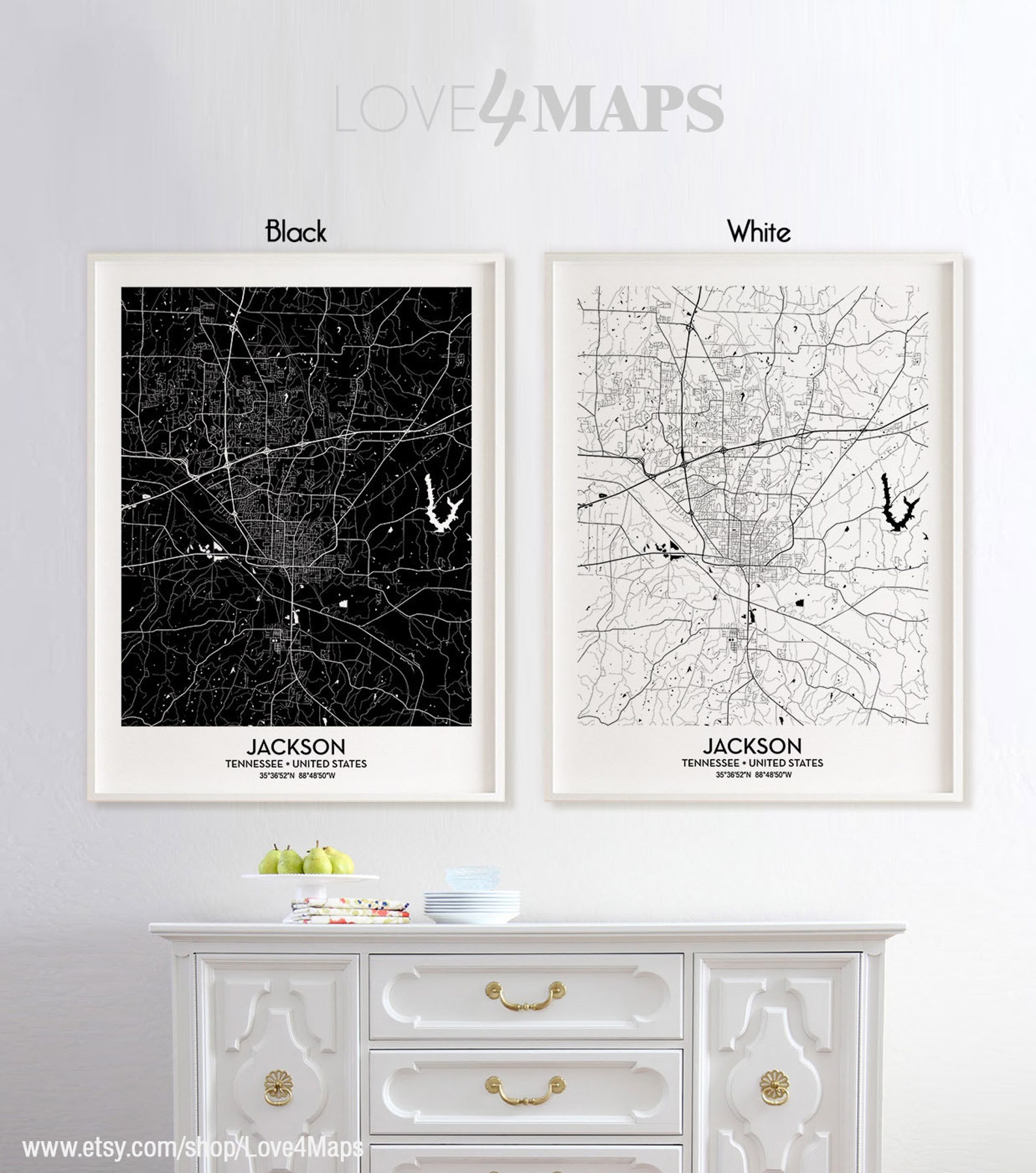 Jackson Tennessee Map Jackson City Print Jackson Poster | Etsy