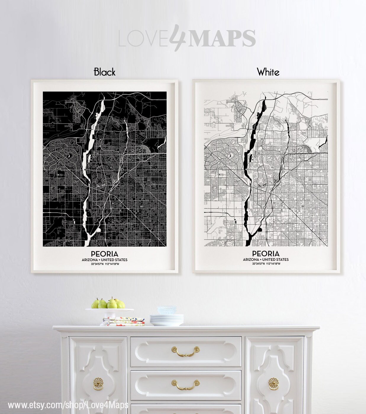 Peoria Arizona Map Peoria City Print Peoria Poster - Etsy UK