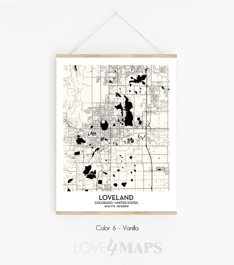 Loveland CO City Map Poster Print Wall Art Decor Loveland - Etsy