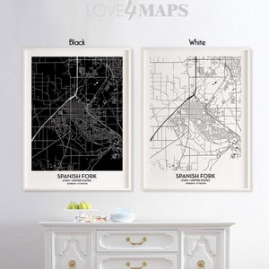 Spanish Fork Utah Map, Spanish Fork City Print, Spanish Fork Poster ...