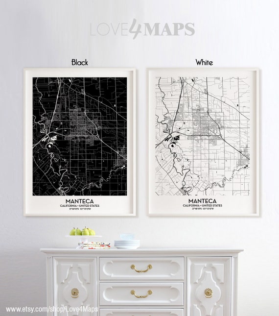 Mapa De Manteca, California Manteca California Map Print In Classic