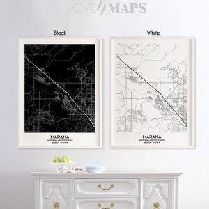 Marana Arizona Map, Marana City Print, Marana Poster, Personalized ...