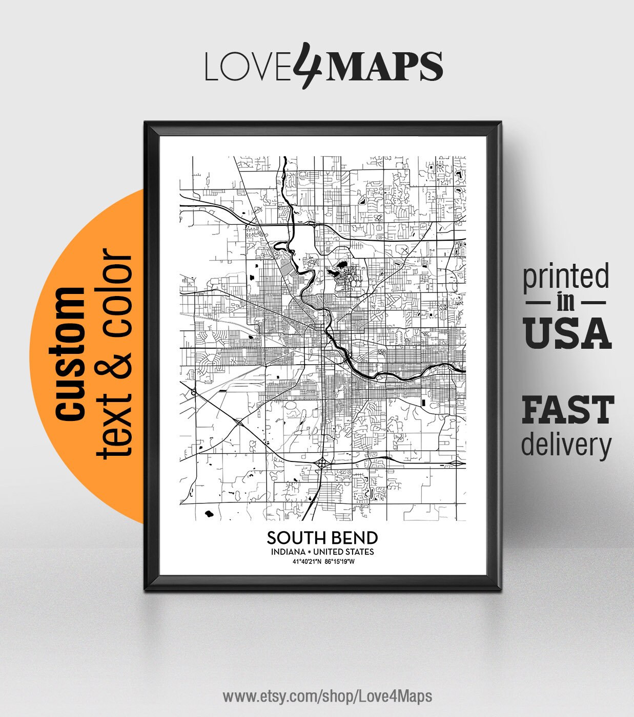 South Bend Indiana City Map