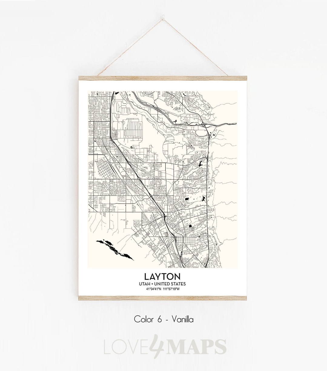 Layton UT City Map Poster Print Wall Art Decor | Layton Utah Map ...