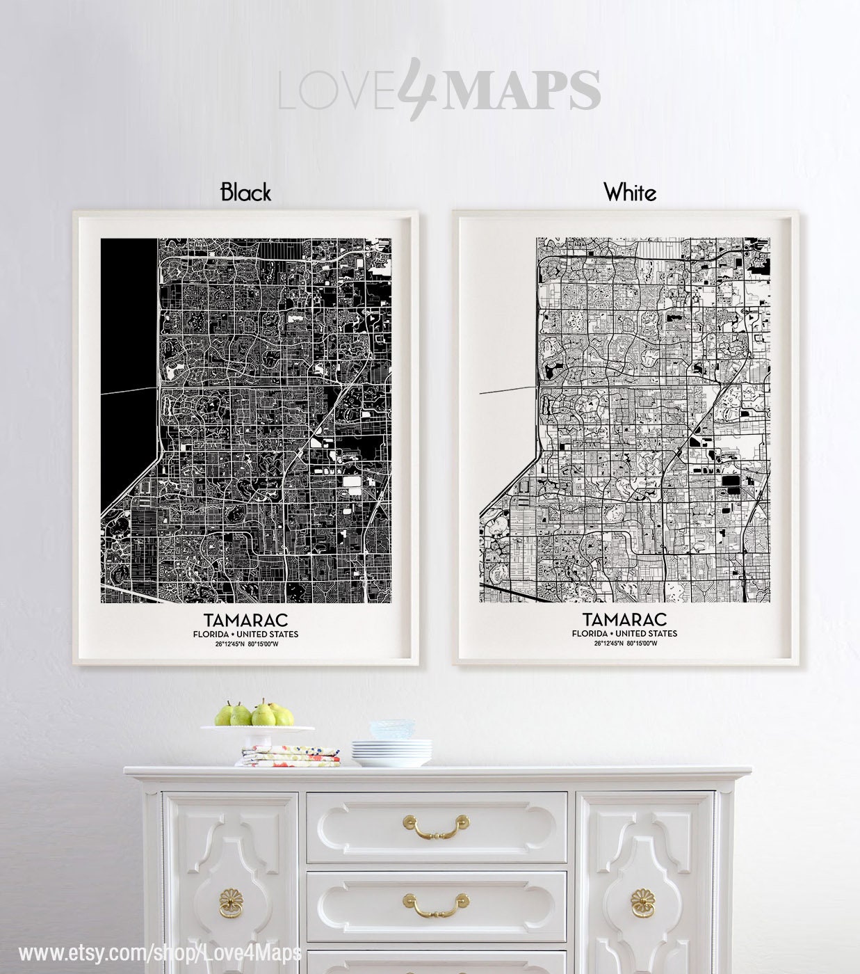 Tamarac Florida Map Tamarac City Print Tamarac Poster | Etsy